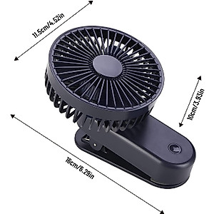 KONPWAY Portable Mini Clip on Fan, 4000mAh Rechargeable USB Battery Operated Stroller Fan with Magnetic, Royal Blue