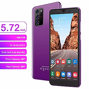 FOLOSAFENAR Smartphone,5.72 inch HD Full Screen Cellphone,face Recognition and Fingerprint Unlock Smartphone,Dual Card Dual Standby,512MB+4GB()