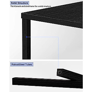 WOODYNLUX Nightstand Side Table, End Table with Shelves, Tall Bedside Table, Night Stand Accent Table for Living Room, Bedroom, Black.