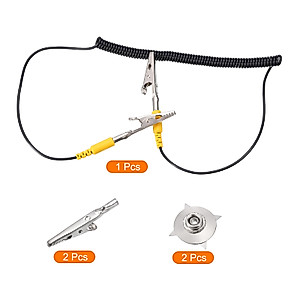 MECCANIXITY ESD Anti Static Ground Cable ESD Grounding Cord with Alligator Clip Claw for Eliminate Conductor Electrostatic