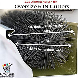 Gutter Filters By GutterBrush - 60 Ft. Prevent Gutter Clogs - Reduce Gutter Cleaning - Protects 6 Inch Gutters - Water Flows While Leaves Are Filtered Out