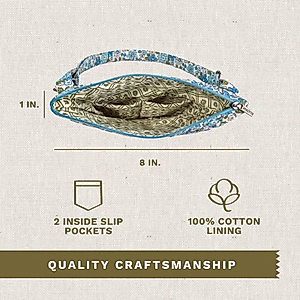 Bella Taylor Country Floral Feedsack Collection, Quilted Cotton Hipster Crossbody Handbag for Women, Delicate Floral Blue