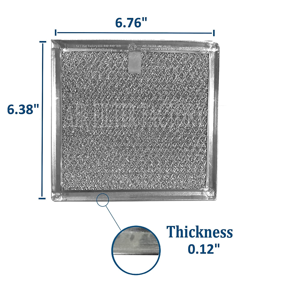 Air Filter Factory Replacement For WB02X11534 GE 6.37 x 6.75 x 0.09 Inches Microwave Oven Aluminum Mesh Grease 12-Layer Vent Filter 2-Pack