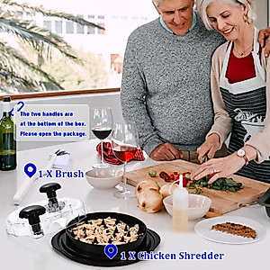 Lakuras - New Chicken Shredder, 2024 Pro Large Chicken Shredder Tool Twist, Visible Meat Shredder Machine for Chicken Breast Beef Pork, No-Slip Strip & Ergonomic Handle, BPA Free(Black)