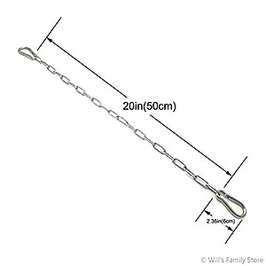 Will's Family Store 20 inch Stainless Steel Barn Chain with Carabiner for Livestock Gate Latch 2 Pack