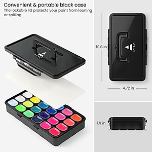 ARTEZA Gouache Paint, Set of 24, Jelly Gouache Paints, 30 ml/1 oz Tubs, Gouache Set for Canvas, Paper, and Wood