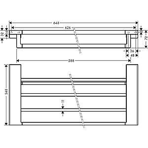 Hansgrohe -Towel Rack with Holder 26-inch Holder in Brushed Black Chrome, 41751340