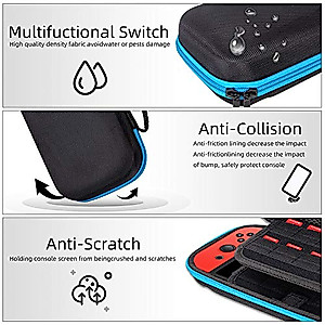 XBrand Carrying Case for Nintendo Switch, Protective Portable Hard Shell Pouch for Nintendo Switch, Premium Travel Game Bag with 10 Game Card Slots for Switch Accessories. (Red)