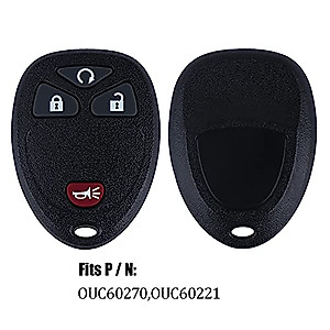 Keyless Entry Remote Control Car Key Fob for Chevy Equinox Avalanche Silverado Escalade Tahoe Suburban GMC Yukon Pontiac Torrent Saturn Outlook Vue OUC60270, OUC60221, Pack of 2