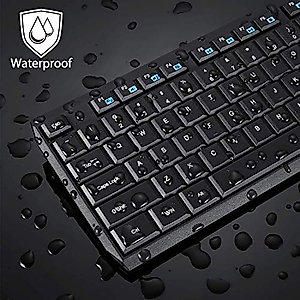 Eagletec KM120 Wired Keyboard and Mouse Combo Slim, Flat & Quiet, Ergonomic Full Size 104 Keys Keyboard & Small Portable Mouse for Windows PC (Black Wired Keyboard & Mouse Set)