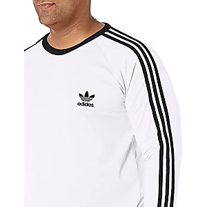 adidas Originals,mens,3-Stripes Long Sleeve Tee,White,Medium