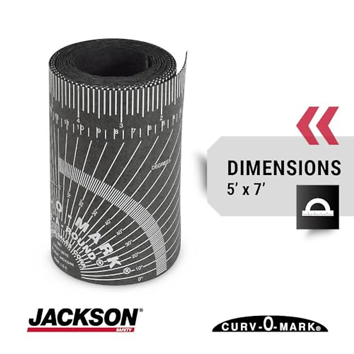 Jackson Safety Flexible Wrap-A-Round Pipe Marking Tool, 4" to 12" Pipe Diameter, Black, XL, 14754