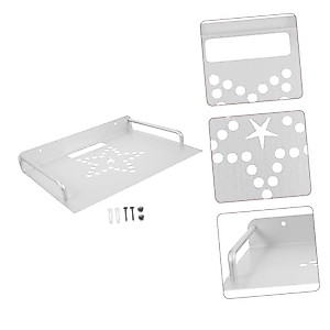 WHAMVOX Box Metal Router Stand Wifi Router Container Wifi Router Mount Holder Mount for Tv Shelf Tv Mounting Bracket Wall Mount Tv Bracket Router Shelf Wall Mount Router Wall Mount White