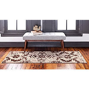 Rugs.com Nepal Collection Rug – 6 Ft Runner Chocolate Brown Medium Rug Perfect for Hallways, Entryways