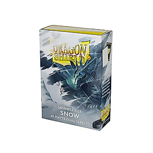 Arcane Tinmen Dragon Shield Japanese Size Sleeves – Matte Dual Snow 60CT - Card Sleeves Smooth & Tough - Compatible with Pokemon, Yugioh, & Magic The Gathering – MTG, TCG, OCG, (AT-15105)