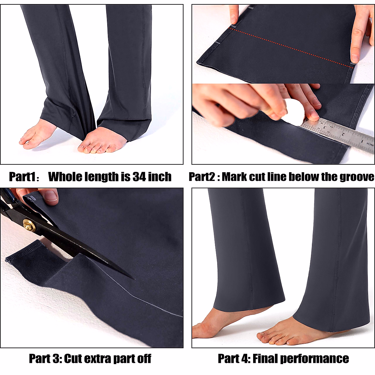 G Gradual Women's Yoga Pants 4 Pockets High Waist Dress Pants Tall Bootcut Work Pants, Dusty Blue, Large