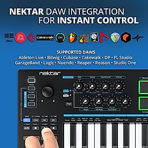 Nektar Impact LX Mini - USB MIDI Controller Keyboard with Nektar DAW Integration Black