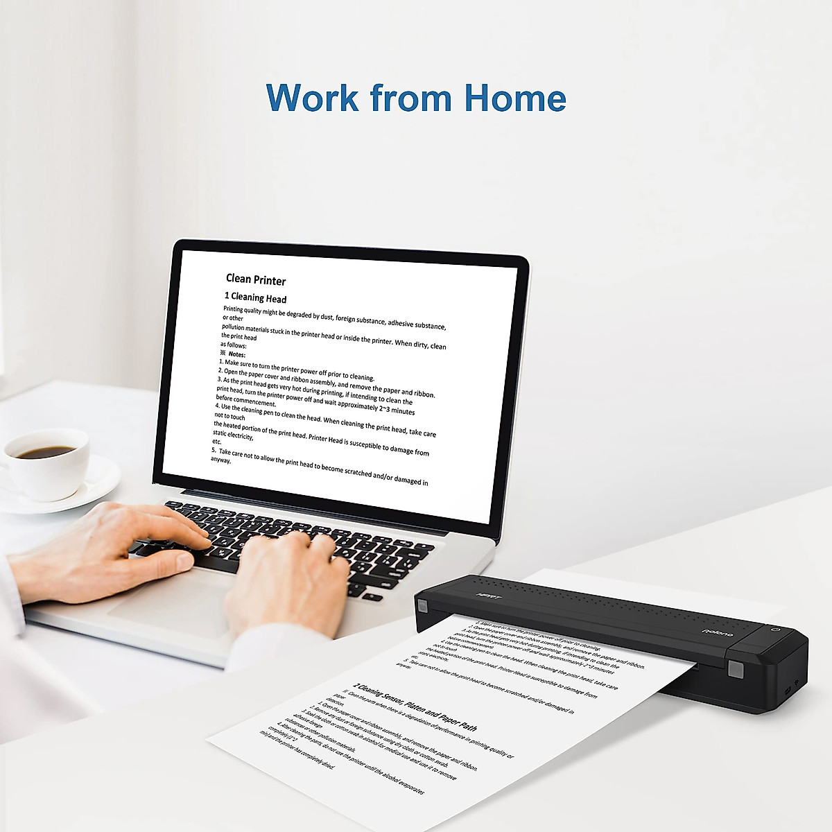 POLONO Thermal Transfer Ribbon, Thermal Ribbon Support MT800 (216mm) Portable Thermal Printer, Exclusive Thermal Ribbon Compatible for HPRT MT800 Wireless Bluetooth Portable Printer for Home/Office