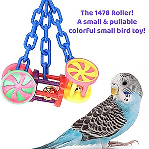 Bonka Bird Toys 1478 Roller Colorful Plastic Pulling Rattler Parrot Parrotlet Budgie Finch Dove