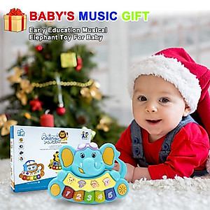 Baby Piano Toys 6 to 12 Months Early Learning Baby Girl Toys 6 to 12 Months Elephant Piano Keyboard Toys Infant Toys for 6-12-18 Month Light Up Music Baby Toys Infant Gifts for 1 Year Old Boys Girls