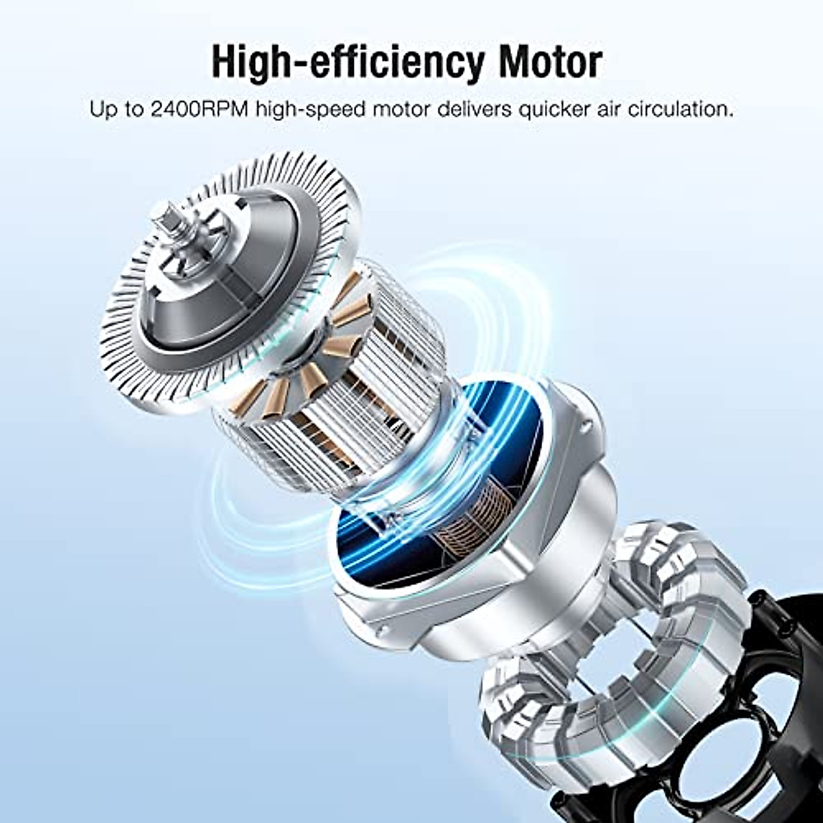 VCK Tower Fan, 80° Oscillating Fan, Portable Desk Fan with 3 Speeds, Quiet Cooling, 13 Inch Personal Small Bladeless Fan for Bedroom Home Office Desktop