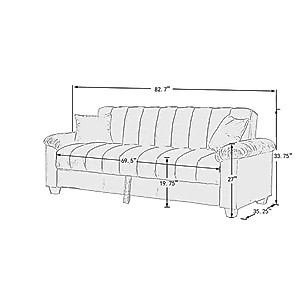 Legend Vansen 82.7'' Velvet Loveseat with Storage Convertible Sofa Bed Sleeper for Living Room and Bedroom Sofabed, Beige