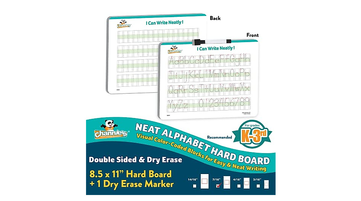 Channie’s Visual Dry Erase Alphabet Board for Kids