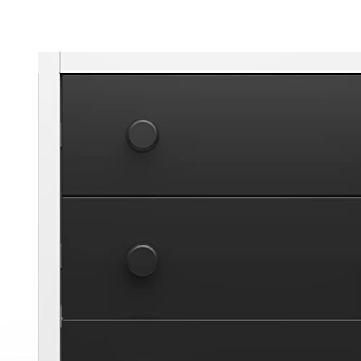 Child Craft Orbit 4 Drawer Chest for Baby Nursery or Kid’s Bedroom Storage, Modern Contemporary Bedroom Furniture, Anti-Tip Kit Included, 33”L x 17”D x 43”H (Ebony/Matte White)