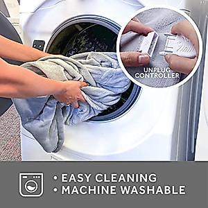 Sunbeam Royal Posh Ribbed Ebony Heated Personal Throw / Blanket, Cozy-Warm, Adjustable Heat Settings