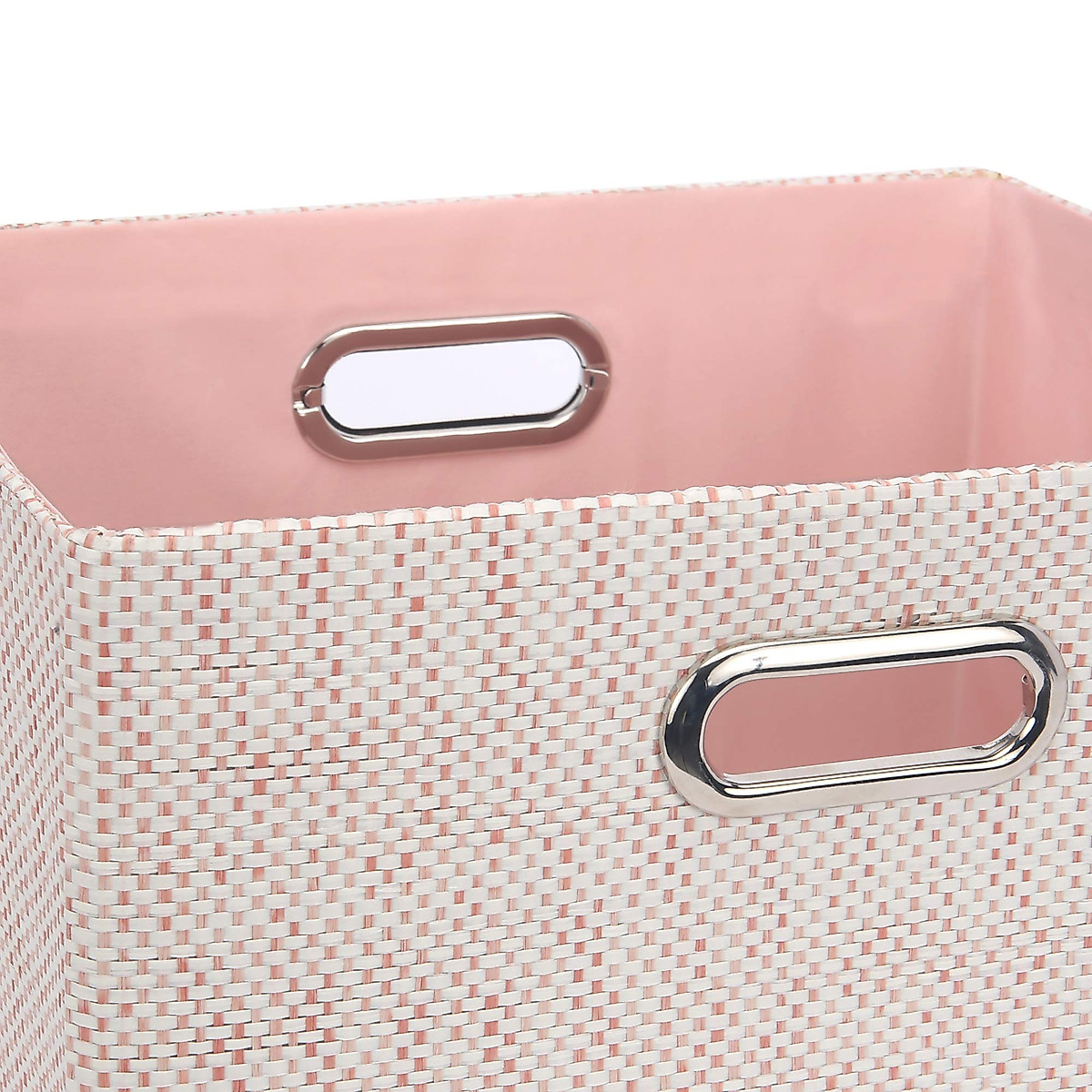 Lambs & Ivy Foldable/Collapsible Storage Bin/Basket Organizer with Handles, Pink