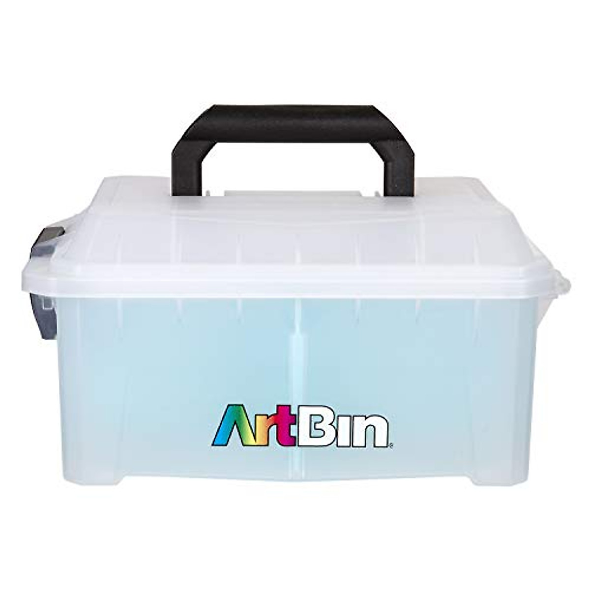 ArtBin 6817AG Sidekick Cube Carrying Case with Open Lift-Out Tray, Portable Art & Craft Organizer with Handle, [1] Plastic Storage Case, Clear