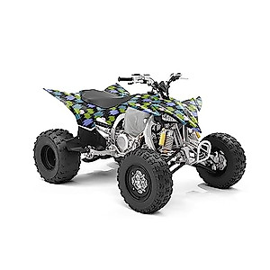 Rwraps Blue Abstract Allay Pain Gloss Vinyl Film Wrap 59in x 6in W/Application Card Vinyl Vehicle Car Film Sheet Roll