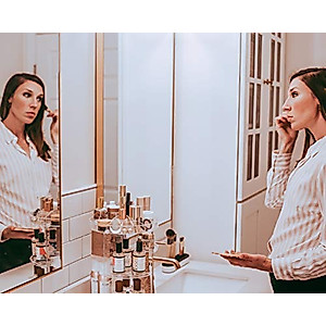 Rotating Makeup Organizer by Tranquil Abode | 360 Spinning Storage Display Case | Clear Acrylic Vanity & Bathroom Organizer for Skincare, Perfume, Cosmetic, Beauty, Make up and Essential Oil Products