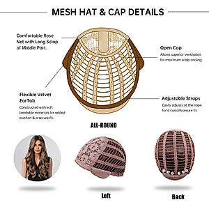 BERON Brown Wig Long Wavy Wig Brown Wigs for Women Long Curly Wig Brown with Dark Roots Synthetic Hair Wave Wigs with Dark Roots Wig Cap Include