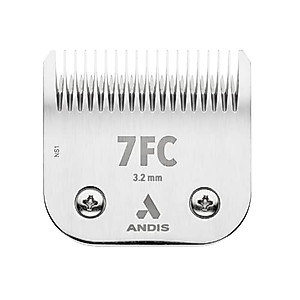 Andis 72605 Ceramic Edge Detachable Steel Pet Clipper Blade – Carbon Infused with Ceramic Cutting Technology & Rust Resists - Extended Long Life with Cutting Length of 1/8-Inch - Size-7FC, Chrome