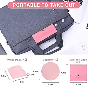 VAGAU Wrist Rests for Laptop, Laptop Wrist Support for Keyboard and Mouse, Ergonomic Memory Foam Wrist Pads for Laptop, Office, Computer, Comfortable Typing Wrist Pain & Carpal Tunnel Relief（Pink）
