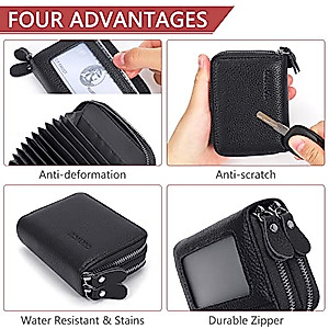 RFID Blocking Leather Wallet for Women,Excellent Women's Genuine Leather Credit Card Holder