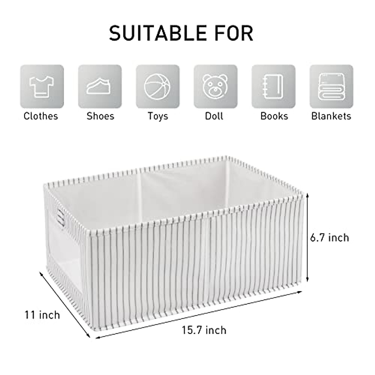BAIYOUKE 2 Pack Storage Baskets, Foldable Organizing Basket Bin for Home, Nursery, Closet & Shelves Organization | Storage Basket Cube Shelf Organizer (Black and White Plaid)