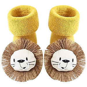 MEIQING 1 Pair Lion Design Unisex Baby Toddler Grip Socks Floor Socks Anti Slip Socks (0-12Month)