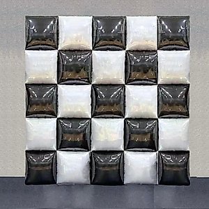 Orgnafey Black and White Checkered Mylar Square Foil Balloon Wall Tunnel Arch Metallic Double sided Flat Balloon Garland Kit Checkerboard Racing Themed Celebration Party Supply Backdrop Decorations