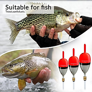 THKFISH Fishing Bobber Slip Bobber Fishing Floats for Crappie Balsa Bobbers for Panfish,Walleye,Salmon Floatage (Red, 1.5in * 5pcs)
