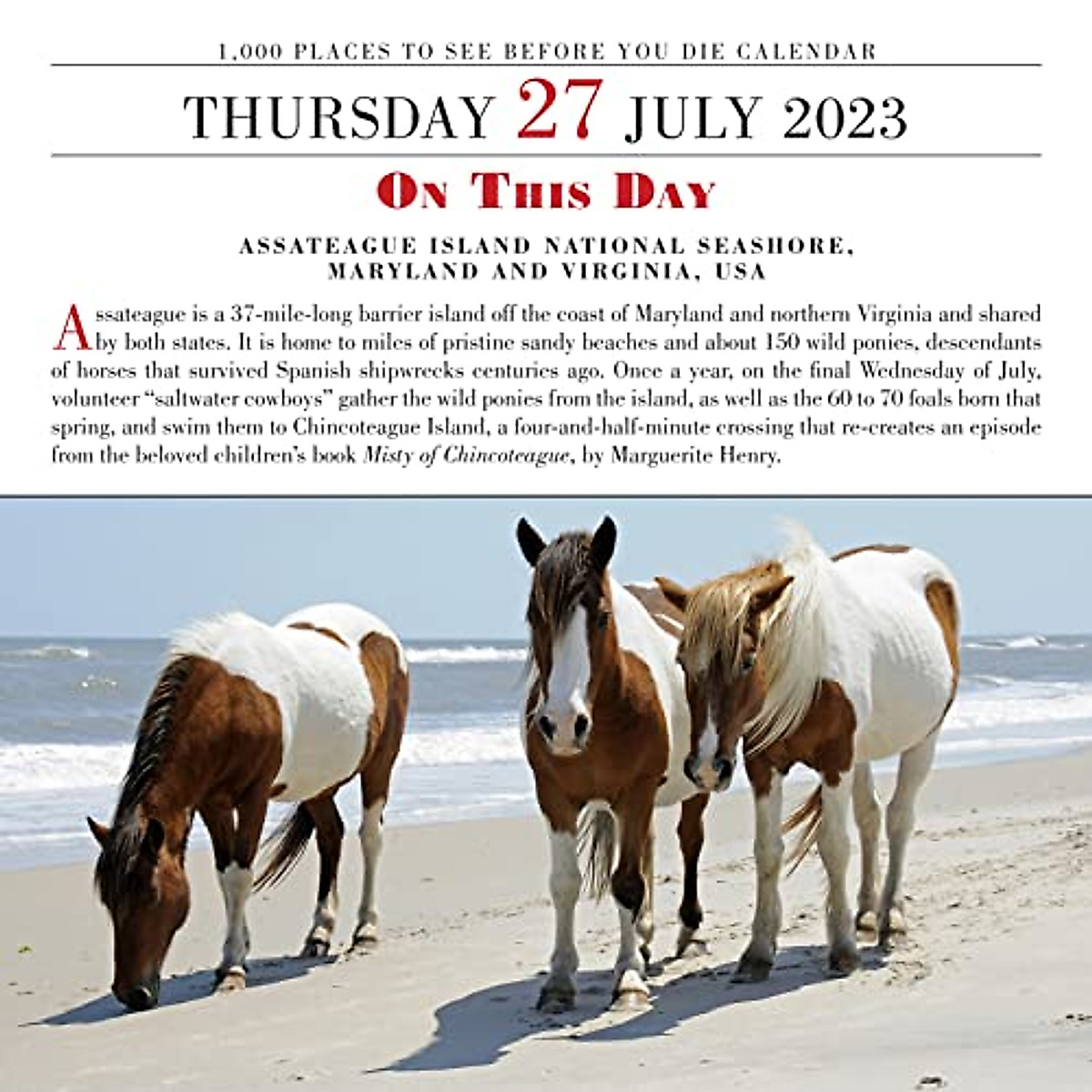 1,000 Places to See Before You Die Page-A-Day Calendar 2023: A Year of Travel