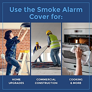 IMPRESA [12 Pack] Temporary Smoke Detector Cover to Protect Vital Alarms - Smoke Alarm Paint Cover During Construction - Fire Alarm Cover Set That Fits Most Models - Fire Alarm Covers Plastic