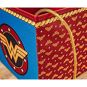 DC Comics Wonder Woman Logo 11-Inch Storage Bin Cube Organizers| Fabric Basket Container, Cubby Cube Closet Organizer | Comic Book Superhero Toys, Gifts and Collectibles