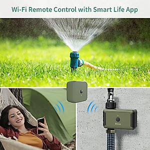 WiFi Water Timer for Garden Hose, Diivoo Smart Sprinkler Irrigation Timer with Hub, Up to 20 Separate Watering Schedules, Compatible with Alexa and Google Home