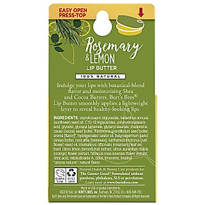 Burts Bees Rosemary and Lemon Lip Butter Unisex Lip Balm 0.4 oz