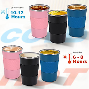 LATTPLYN 2 Pack Stainless Steel Coffee Mug, 12 oz Travel Mug Insulated Leak Proof Coffee Travel Thermos Double Walled Tumbler Cups for Birthday Men Women Father Mother