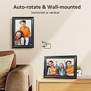 Canupdog WiFi Digital Picture Frame 10.1 Inch, 1080P IPS Touch Screen Digital Photo Frame with 16GB Memory, Auto-Rotate, Wall Mountable, Instantly Send Photos or Videos from Anywhere via Frameo App
