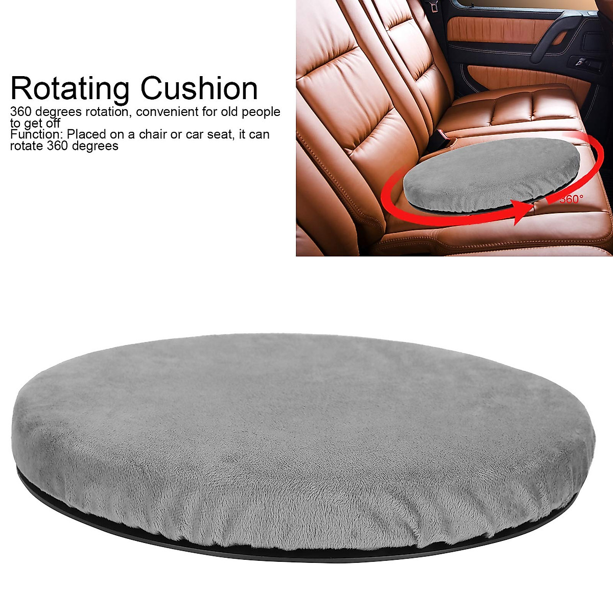 Swivel Seat Cushion, Compact Anti?Slip Washable Swivel Padded, Portable for Summer And Winter Home Car Use Convenient Old People To Get