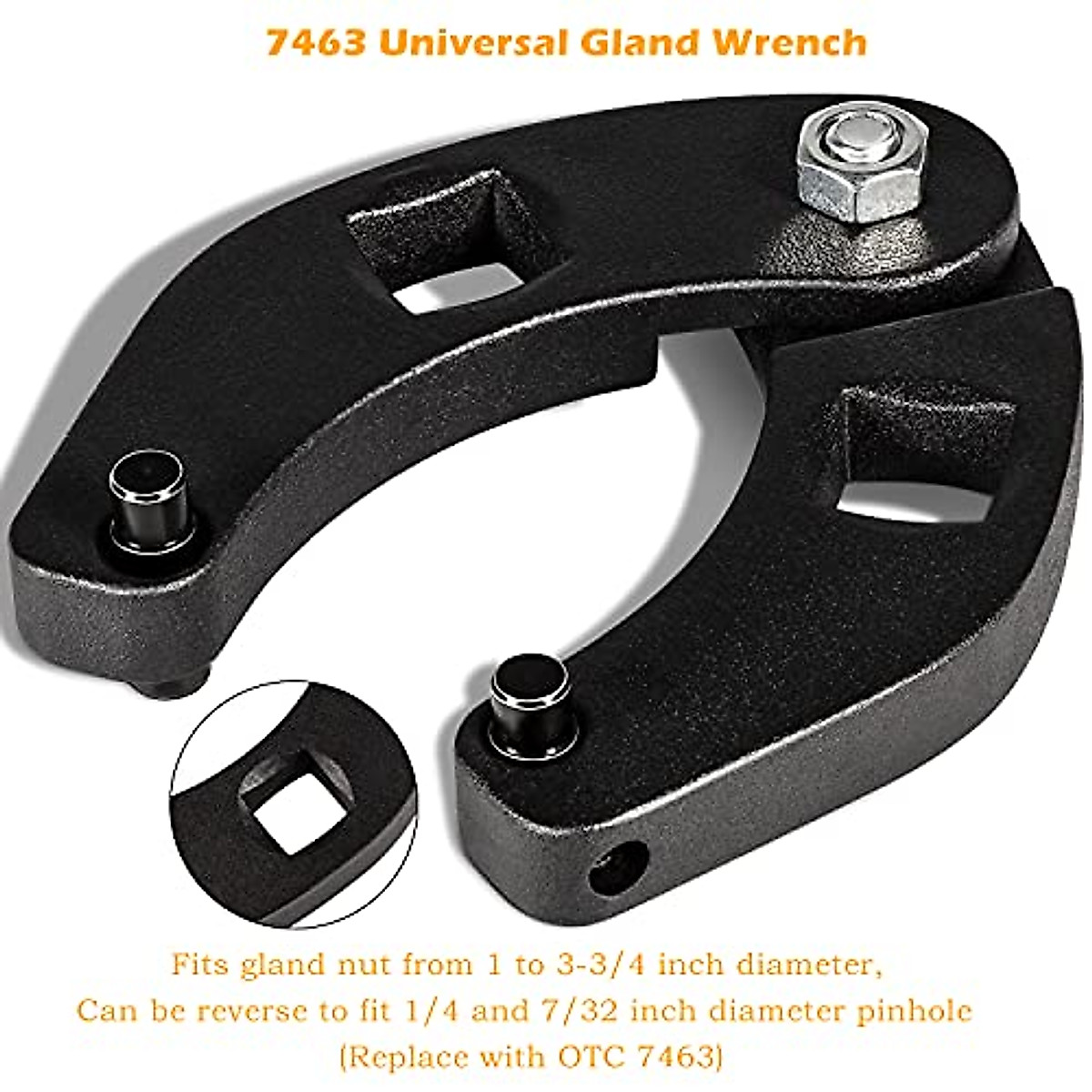Bonbo 1266 &7463 Adjustable Gland Nut Wrench Small and Large Universal Adjustable Gland Nut Wrench for Hydraulic Cylinder (Set of 2)